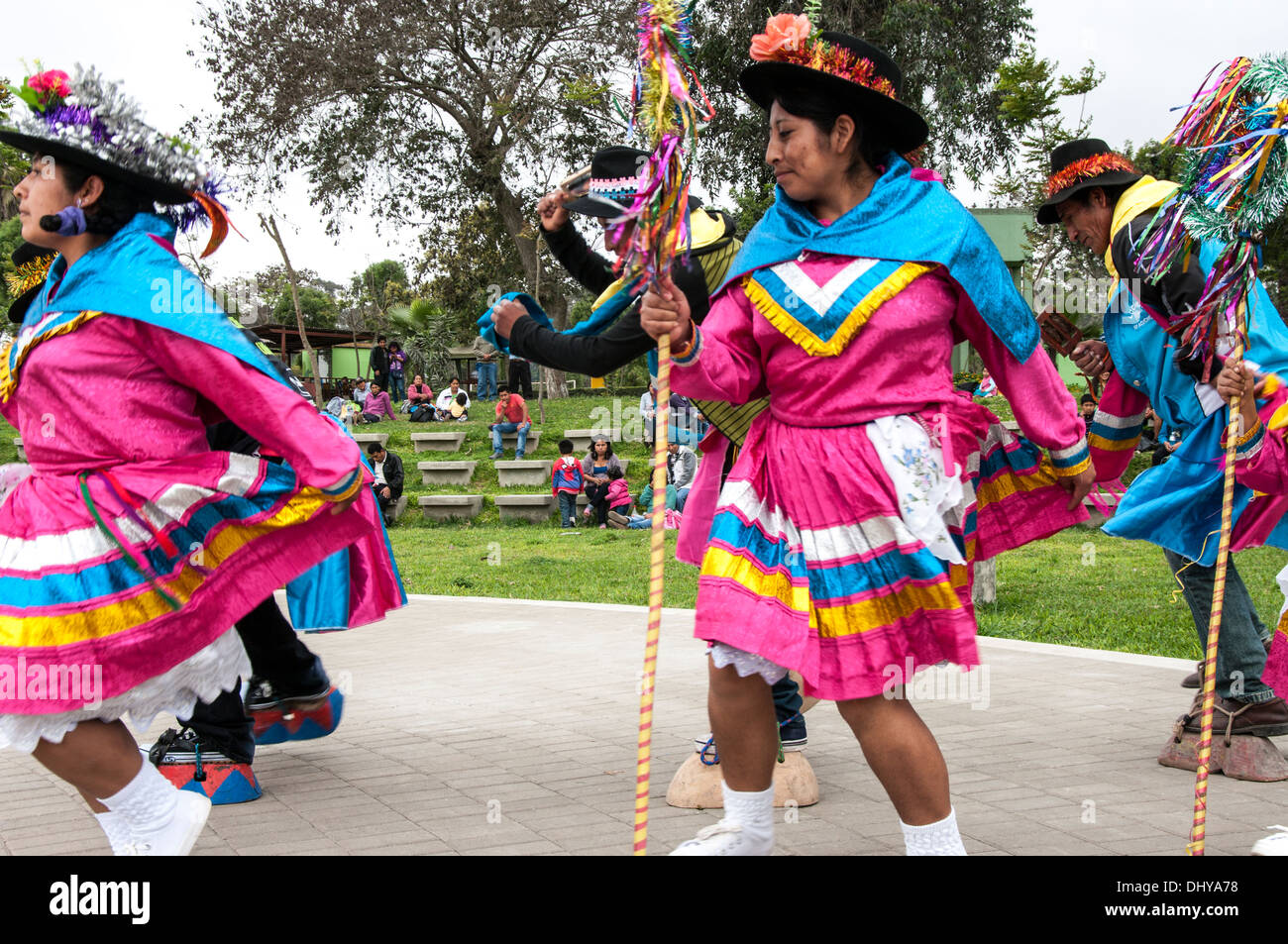 Traditional Andean dance department of Huancavelica. Peru Stock Photo ...