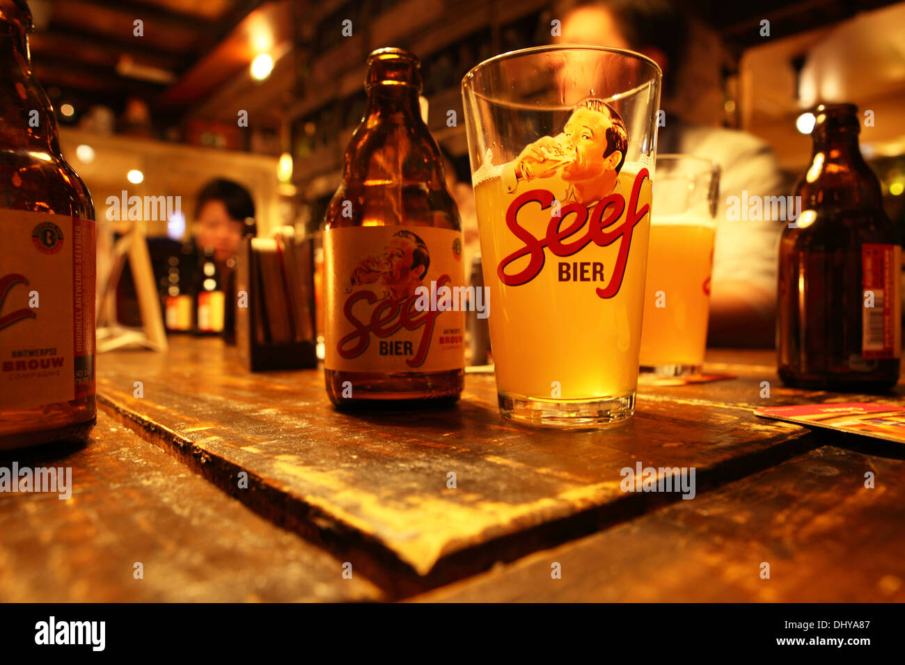 Seef beer is served in a bar in Antwerp, Belgium Stock Photo - Alamy