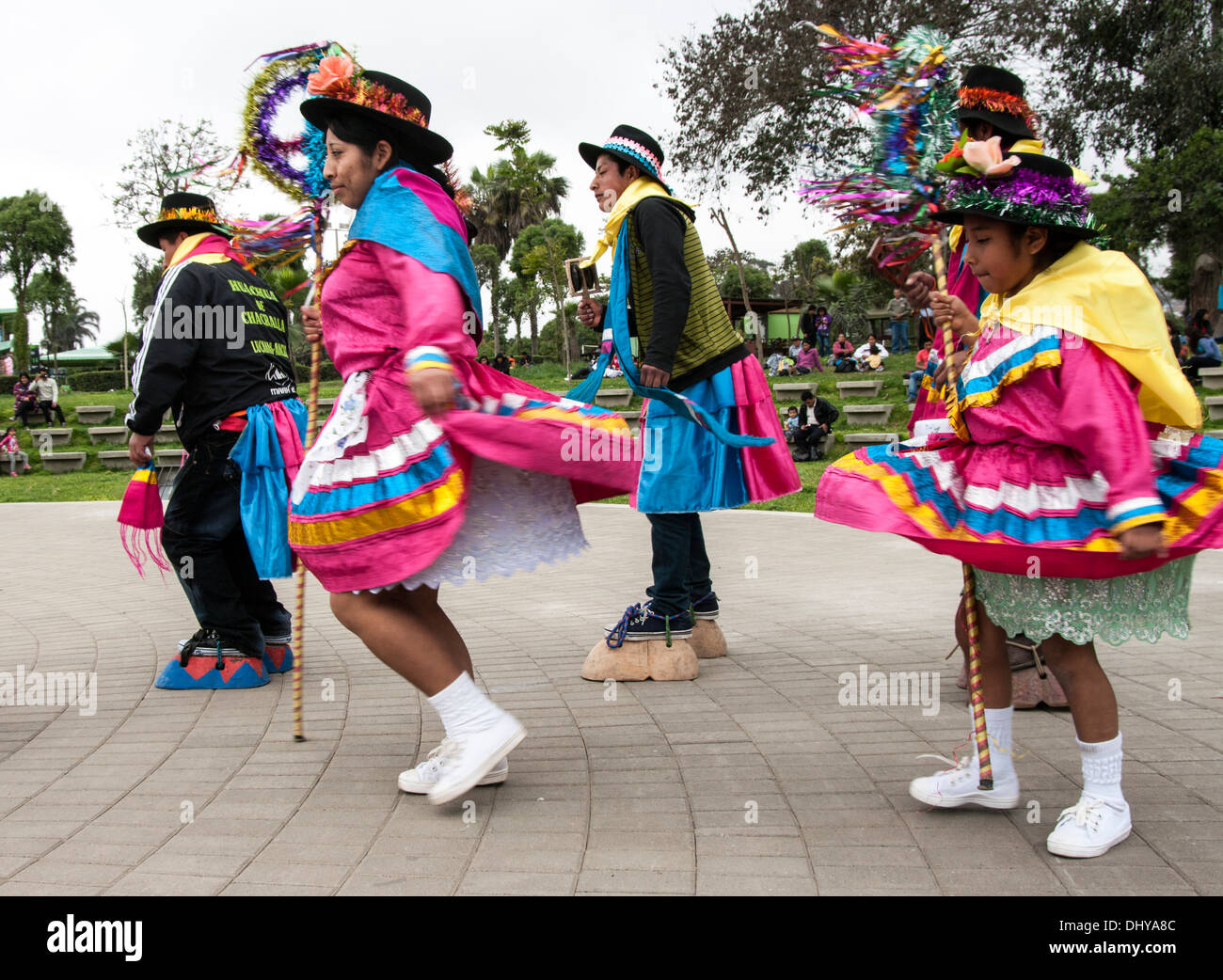 Traditional Andean dance department of Huancavelica. Peru Stock Photo ...