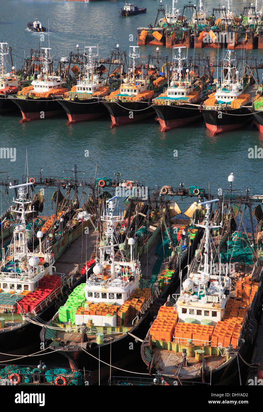 South Korea, Busan, harbor, fishing boats Stock Photo - Alamy