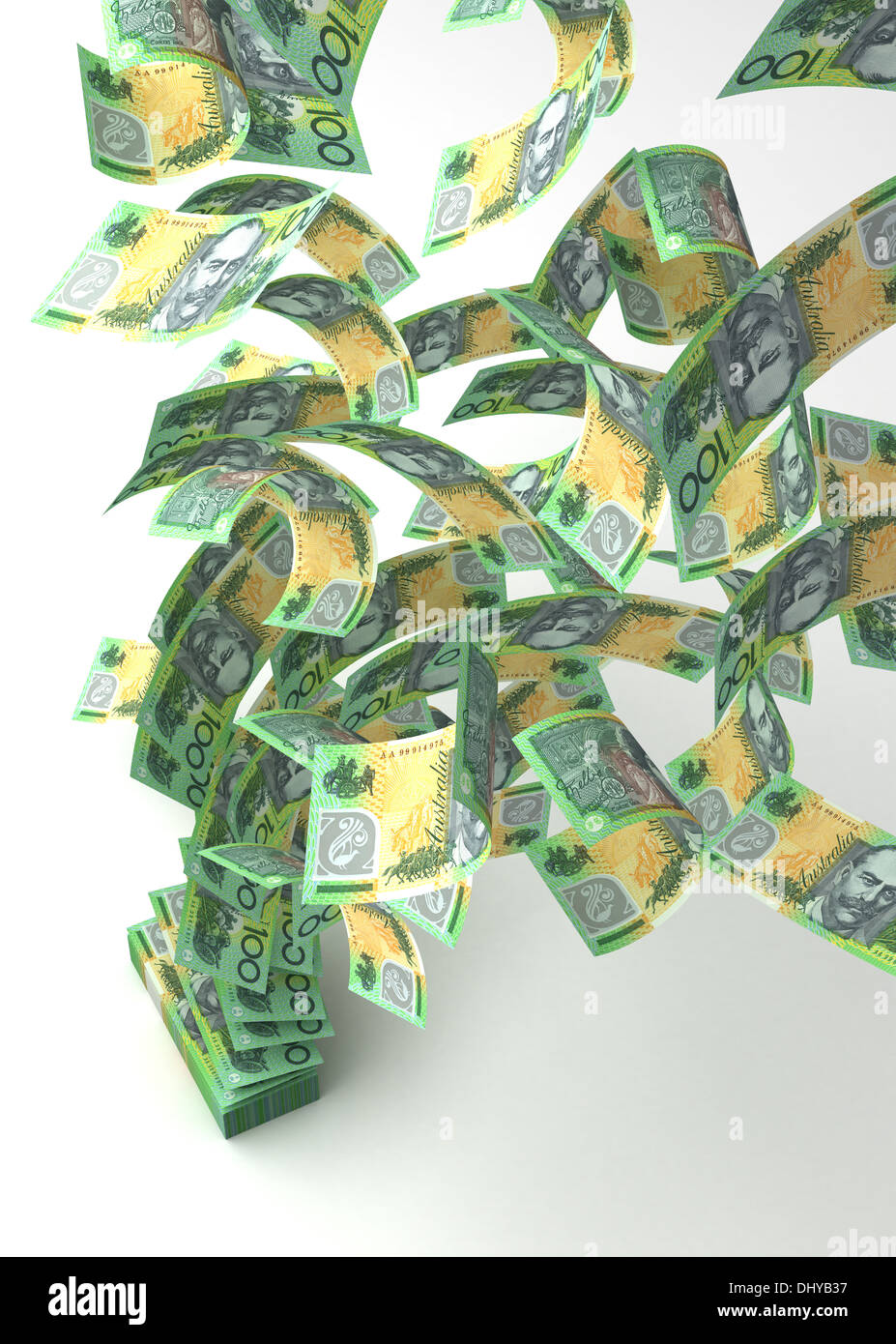 Flying Australian Dollar (isolated with clipping path Stock Photo - Alamy