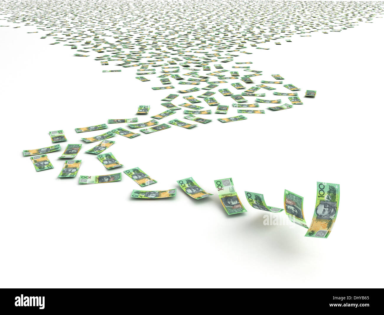 Falling Australian Dollar (isolated with clipping path Stock Photo - Alamy