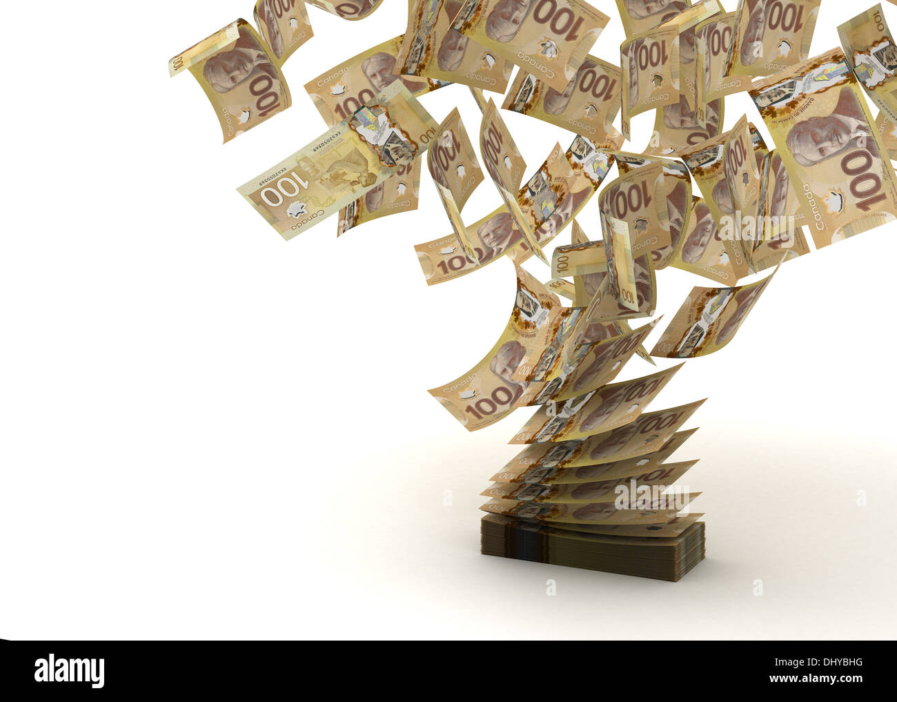 Flying Canadian Dollar (isolated with clipping path Stock Photo - Alamy