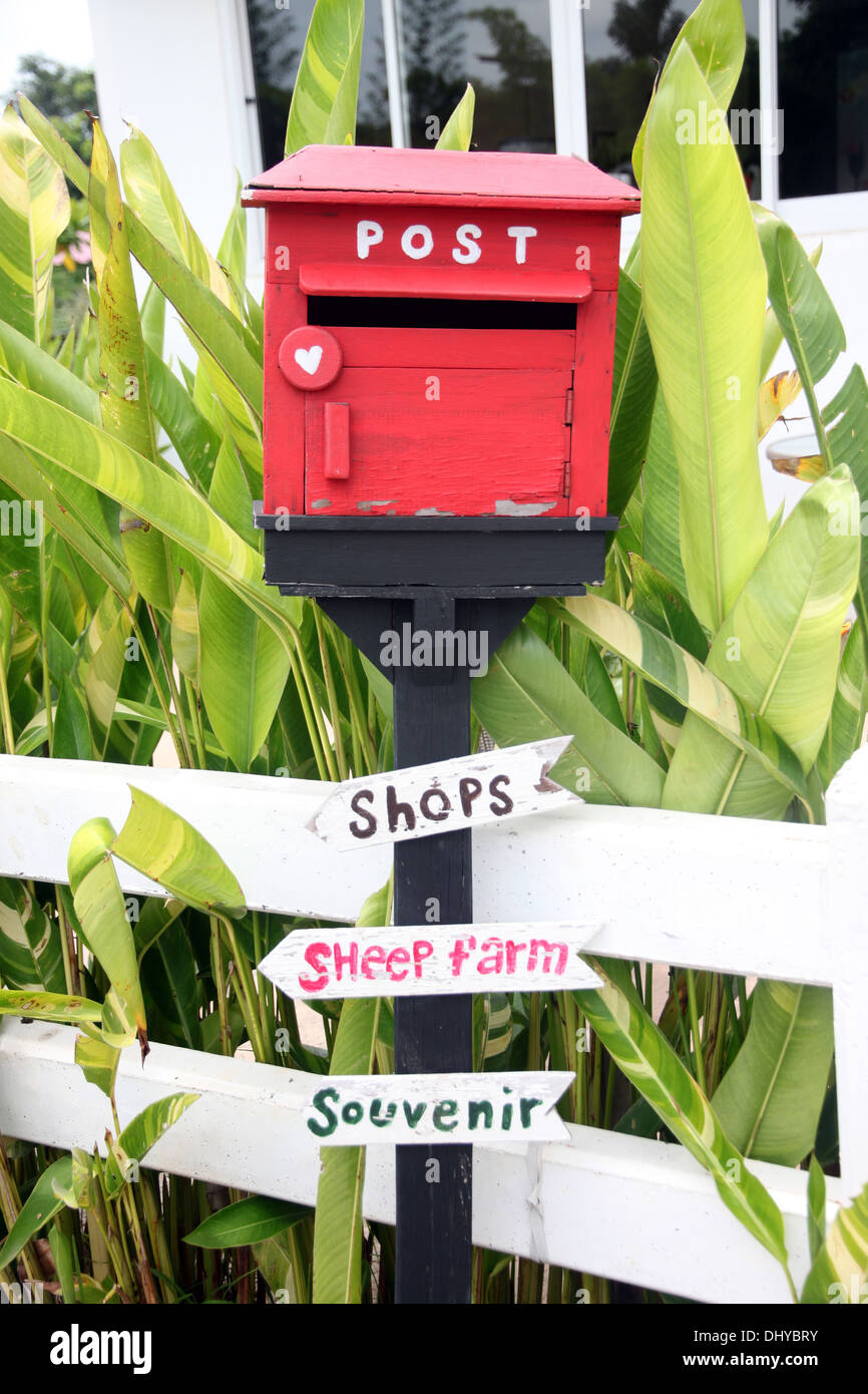 The Red letter boxes Front of the house Stock Photo - Alamy