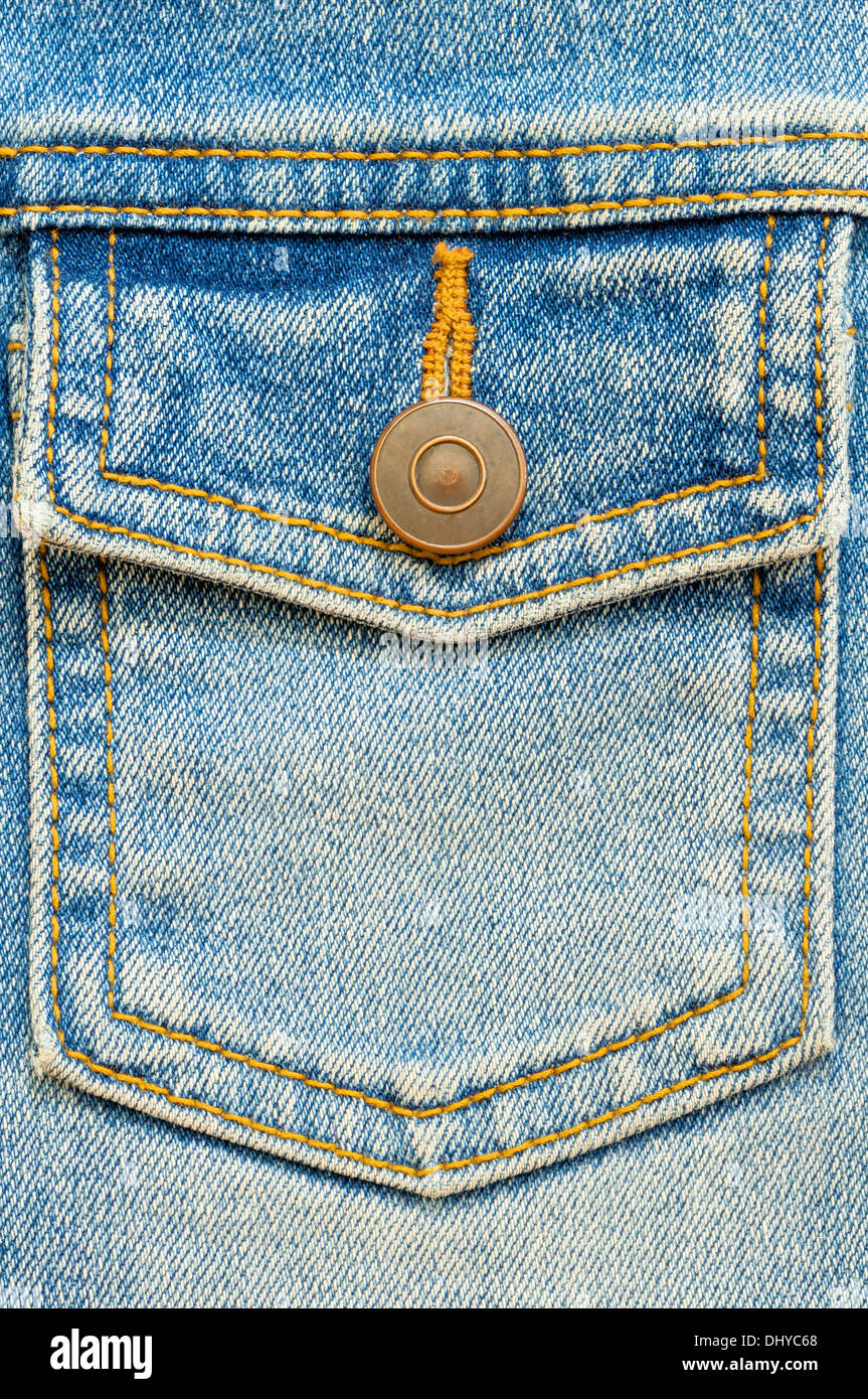 Jeans pocket with copper Clasper Stock Photo - Alamy