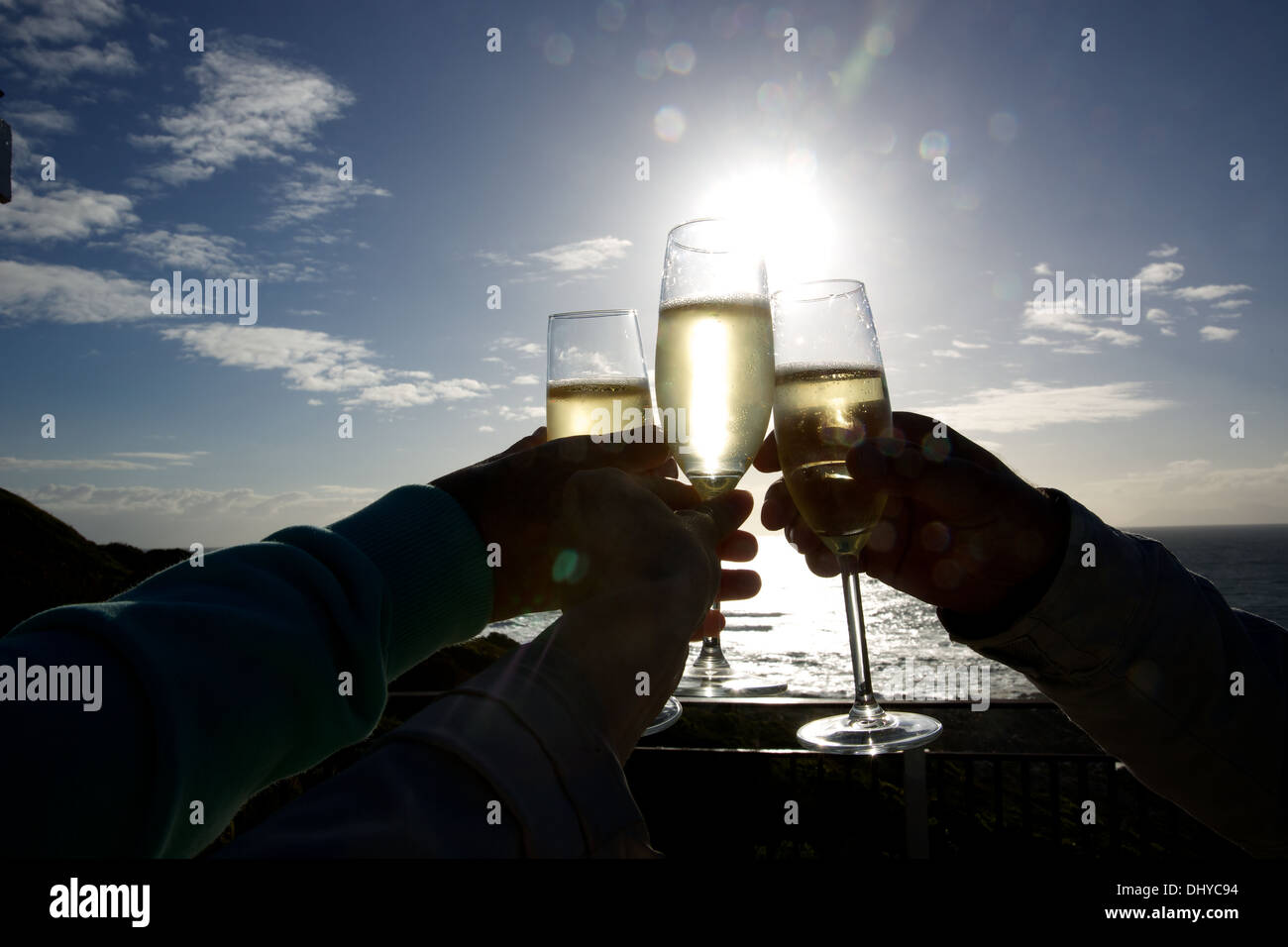 Raised glasses hi-res stock photography and images - Alamy
