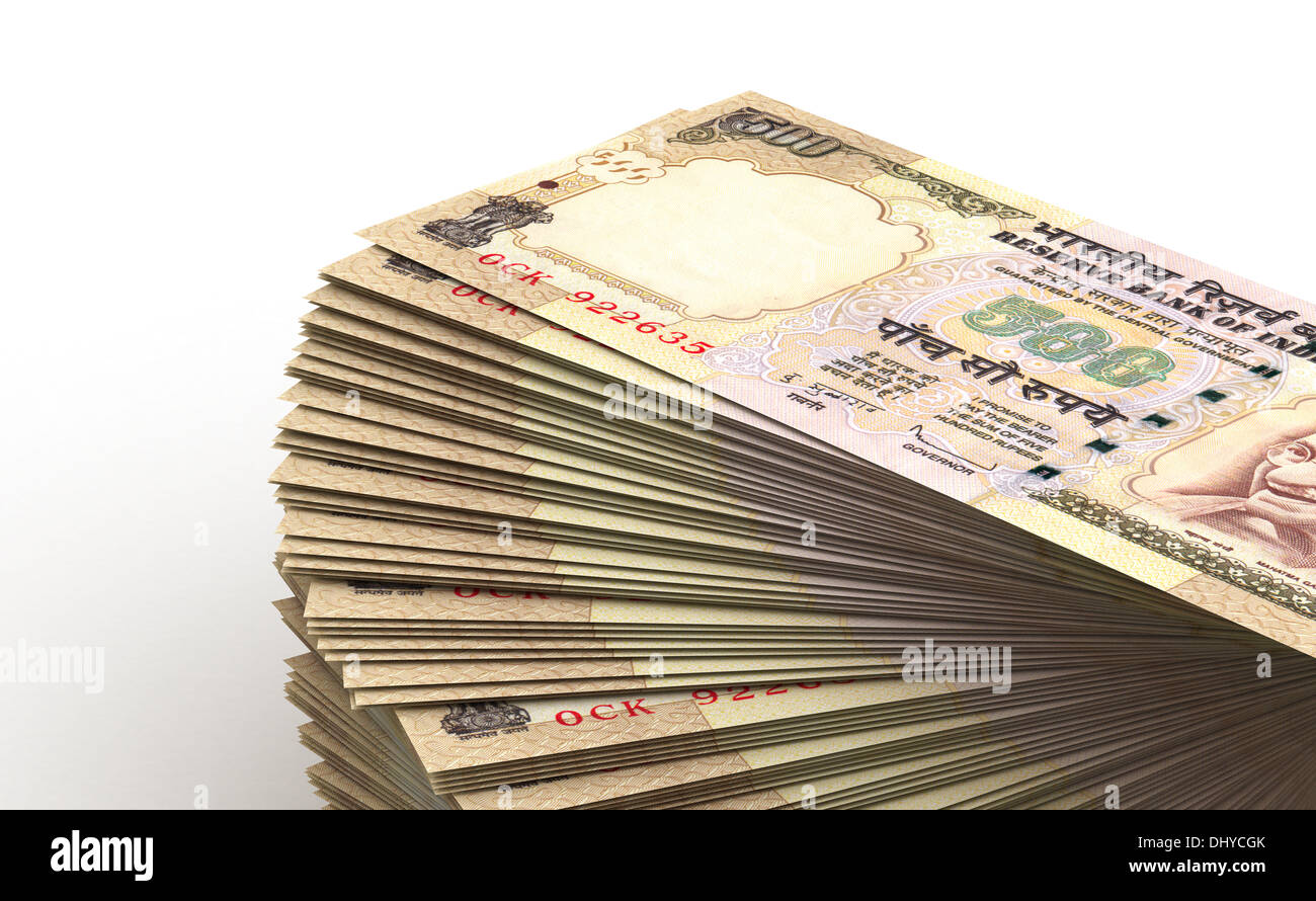Stack of Indian Rupee Stock Photo - Alamy