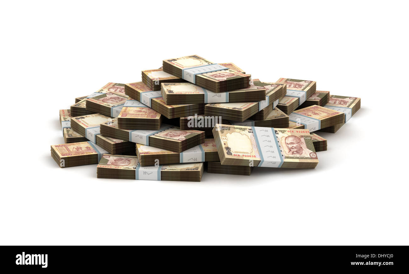 Stack of Indian Rupee Stock Photo - Alamy