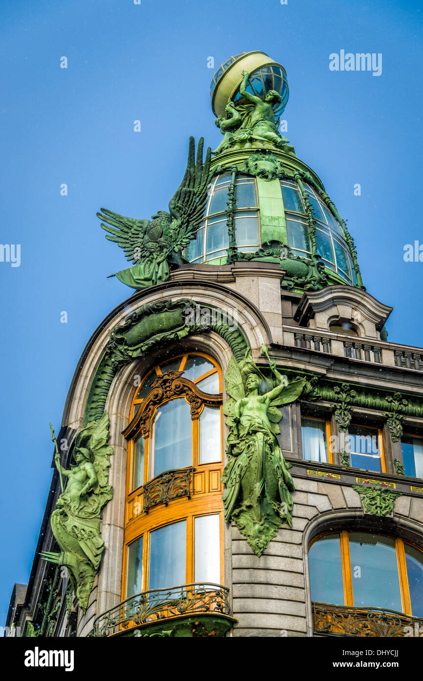 View of architectural details of the famous Singer House Building in St ...