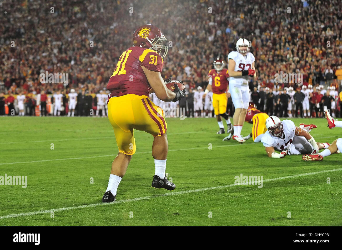 Los Angeles, CA, USA. 16th Nov, 2013. USC Trojans fullback Soma Vainuku ...