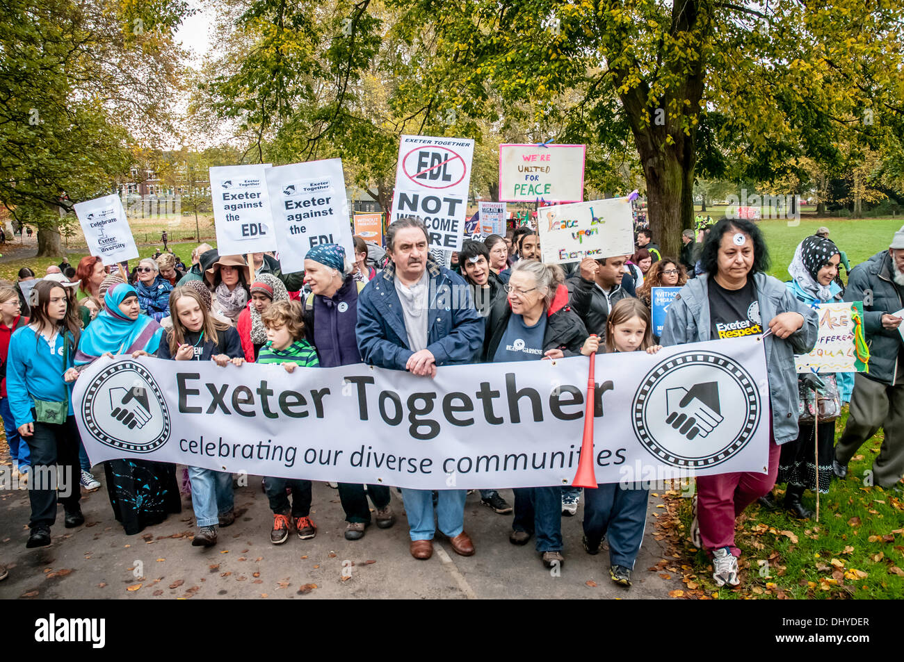 The Exeter Together march leavers Belmont Park during the Exeter ...