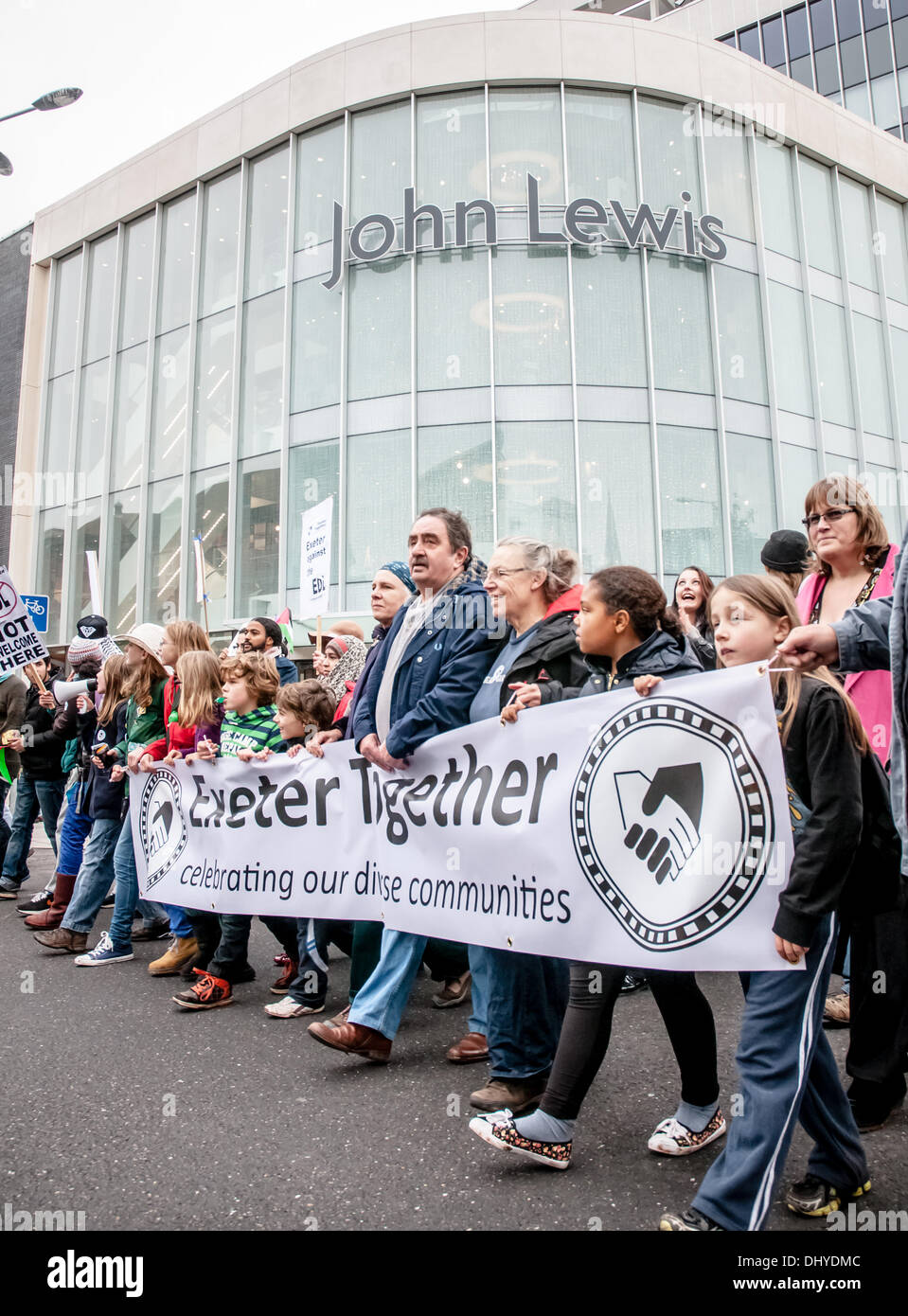 Exeter Together march passed the John Lewis department store during the ...