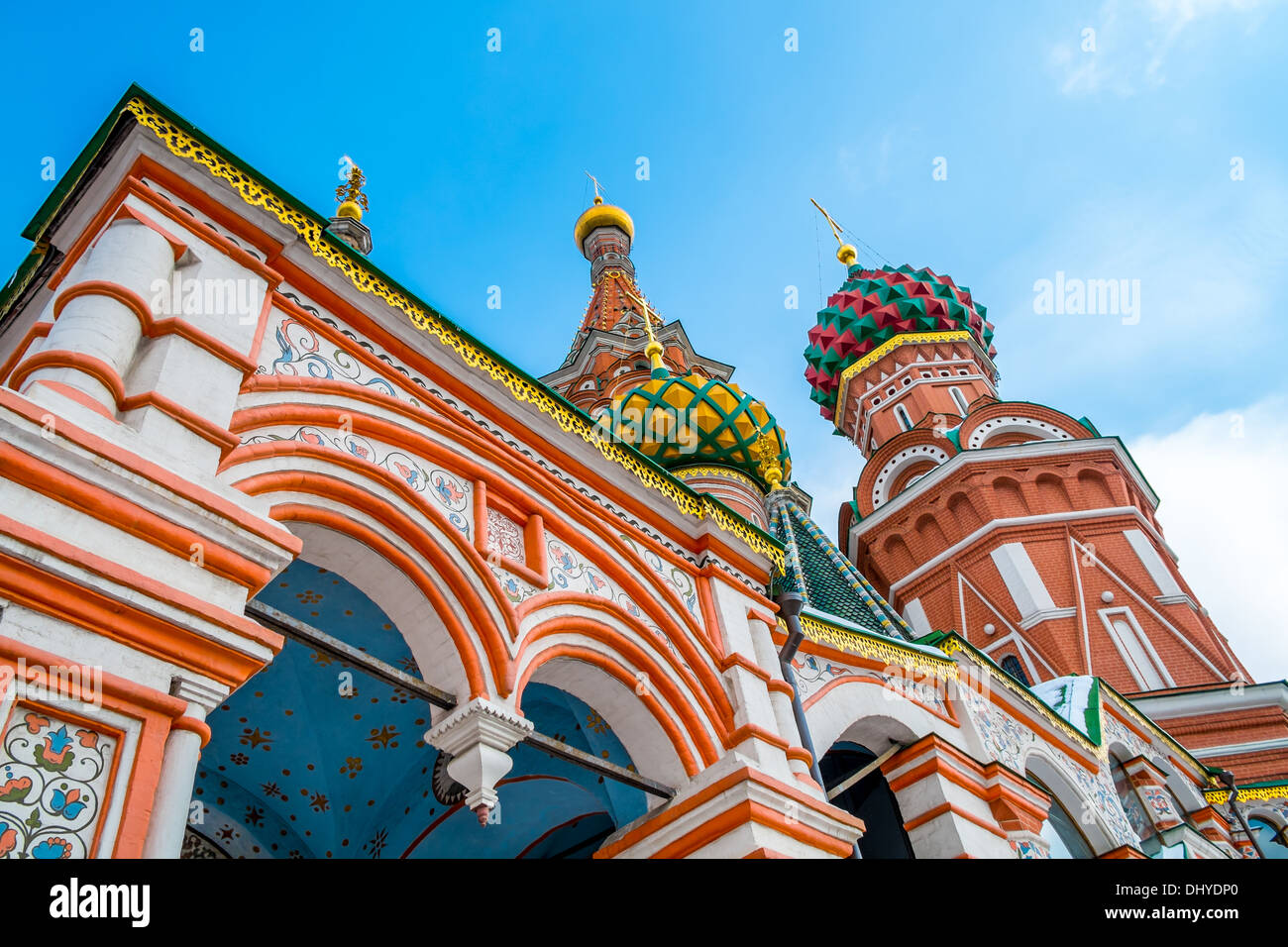Architechtural detail of domes in St. Basil's Cathedral in Moscow Stock ...