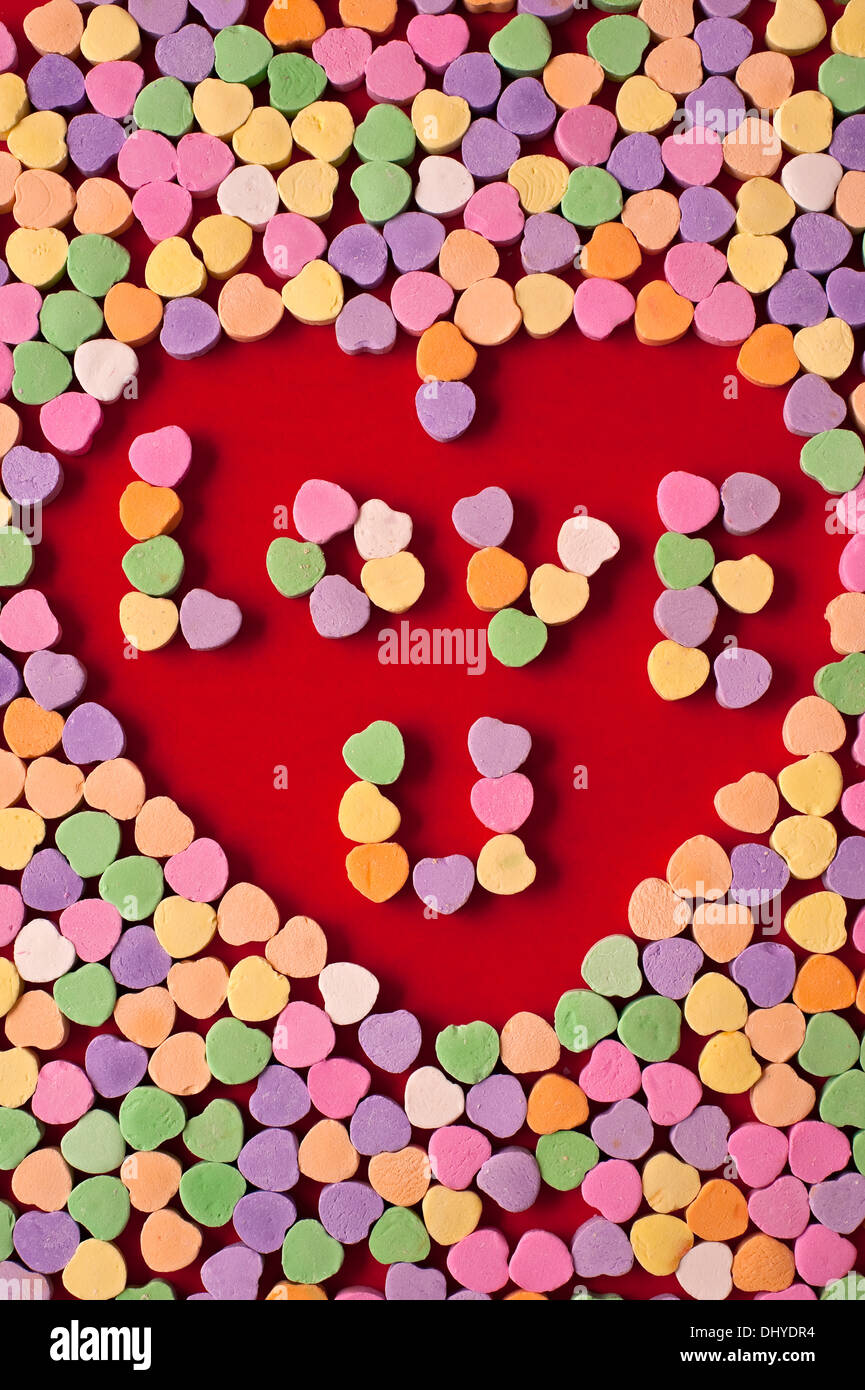 I love you heart shaped candies hi-res stock photography and images - Alamy