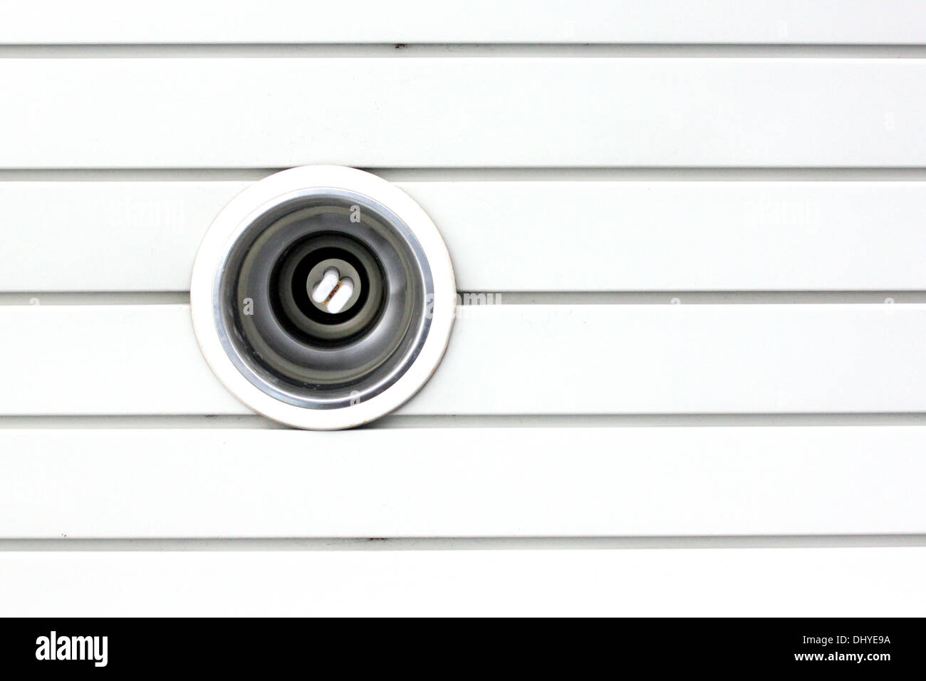 The Lamps downlight installed in Lath white of background Stock Photo ...