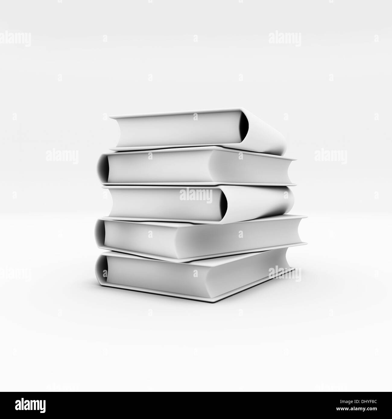 Stack of White Books Isolated Stock Photo - Alamy