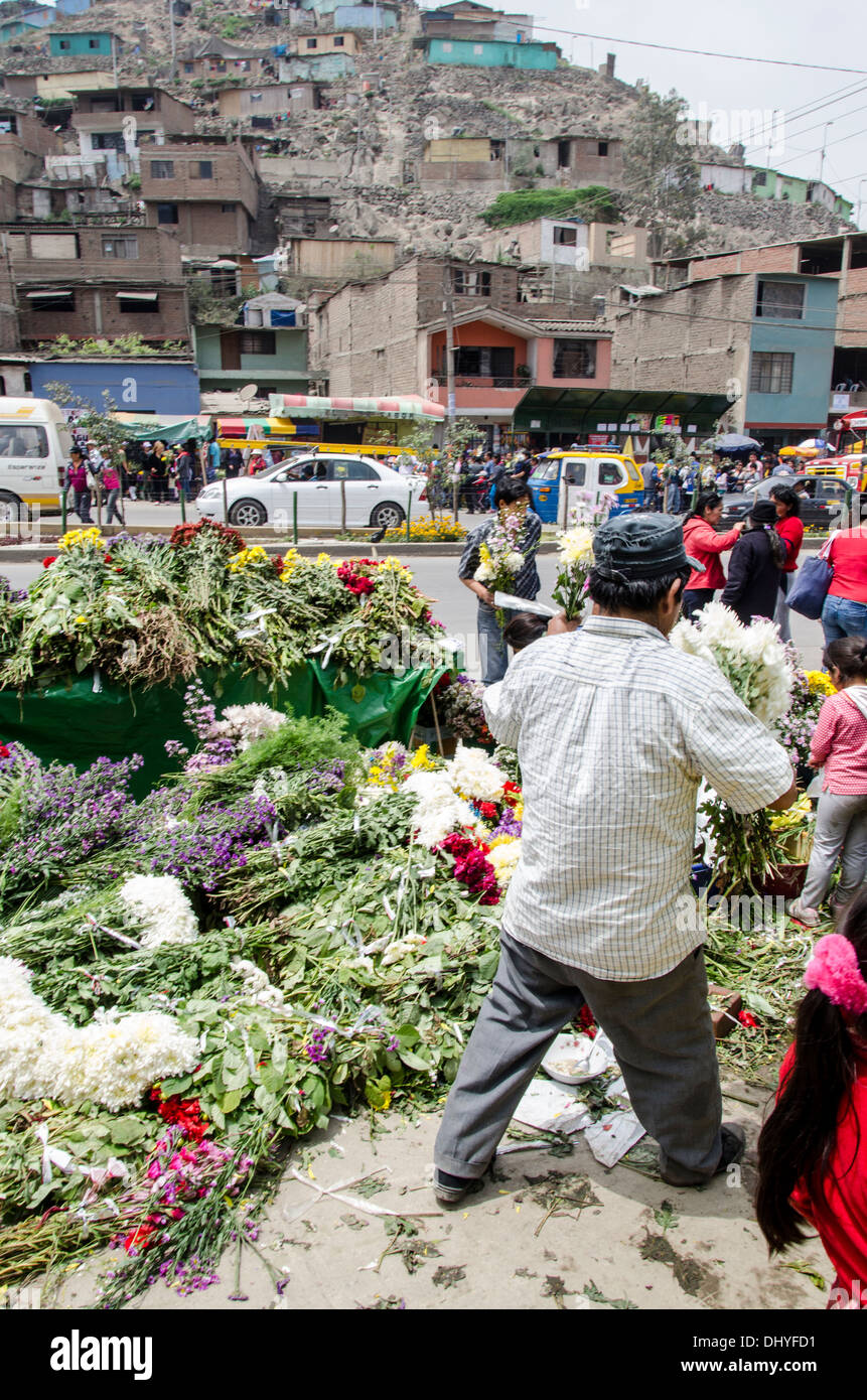 Flower market in Villa Maria del Triunfo. Lima. Peru Stock Photo - Alamy