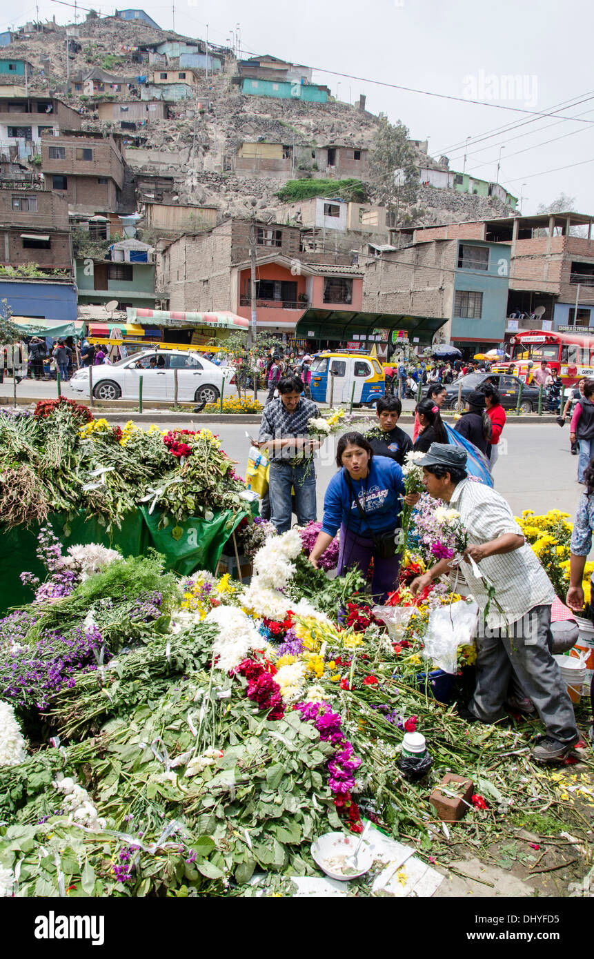Flower market in Villa Maria del Triunfo. Lima. Peru Stock Photo - Alamy