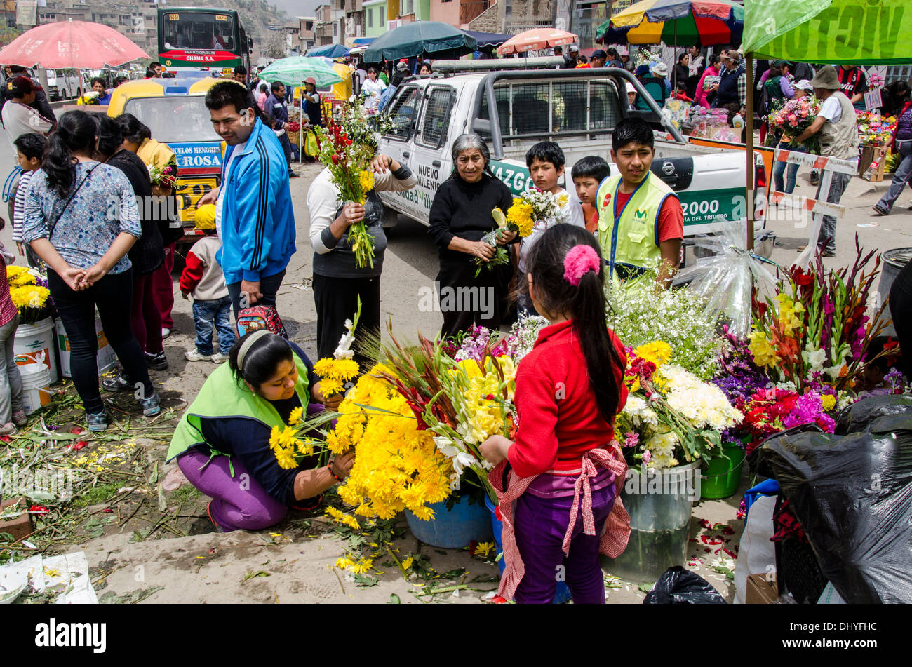 Flower market in Villa Maria del Triunfo. Lima. Peru Stock Photo - Alamy