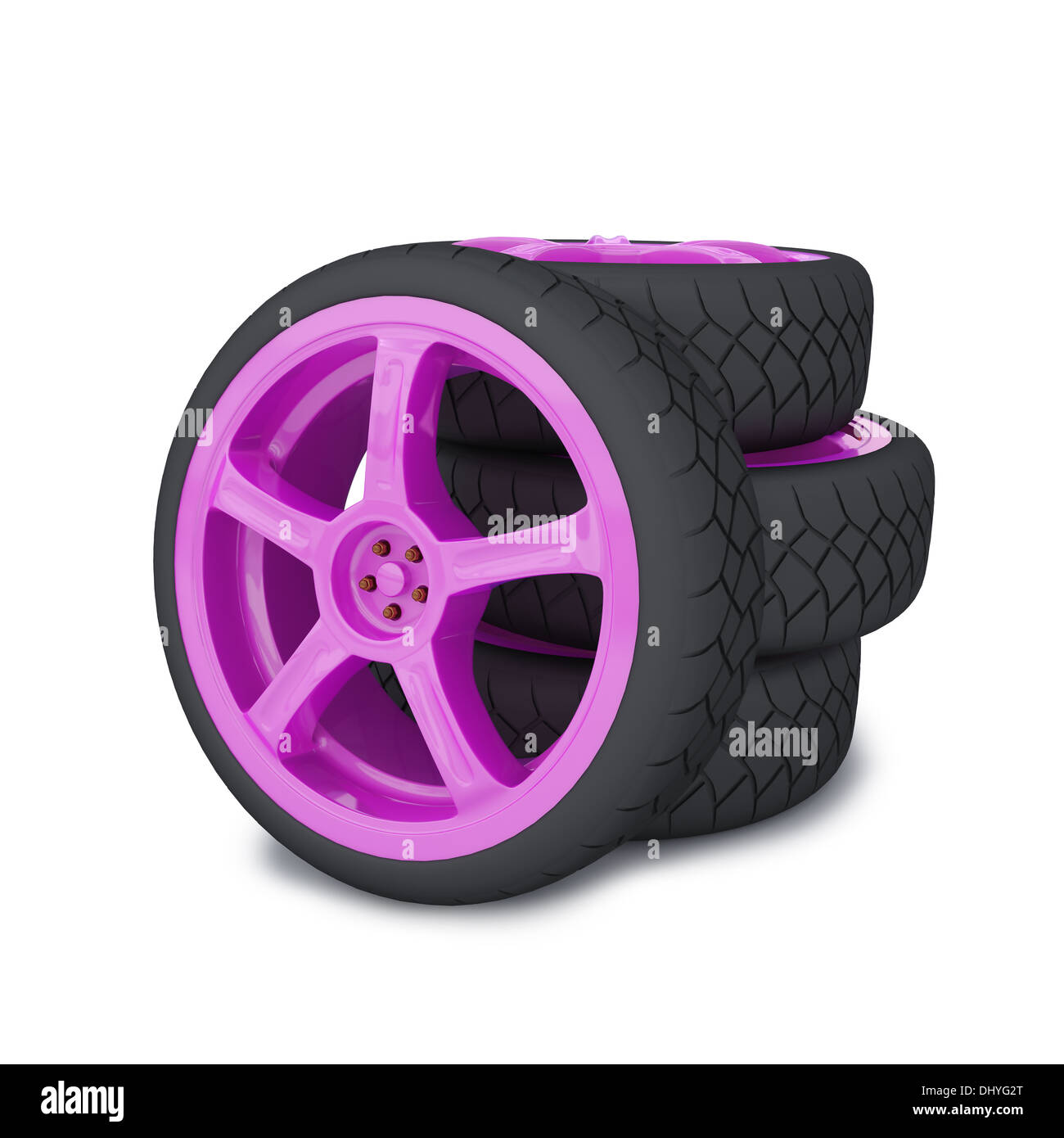 Pink Wheels isolated Stock Photo - Alamy