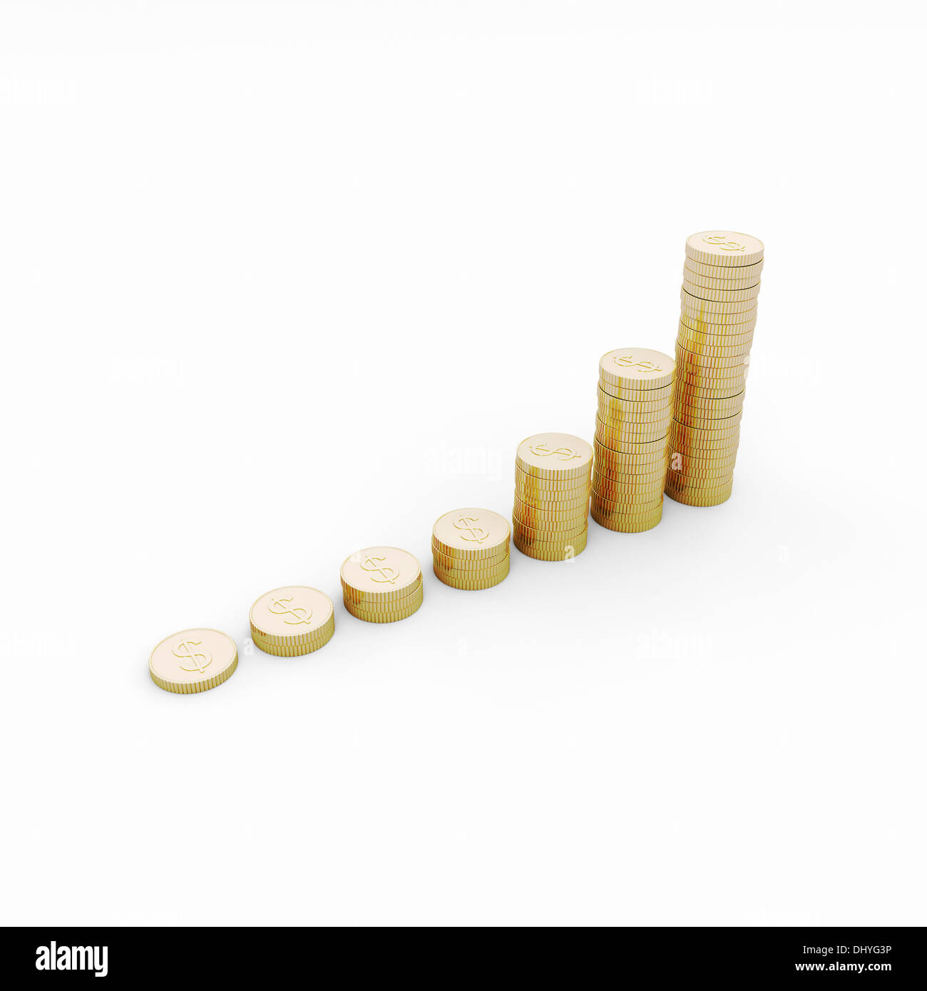 Gold coins graph Cut Out Stock Images & Pictures - Alamy
