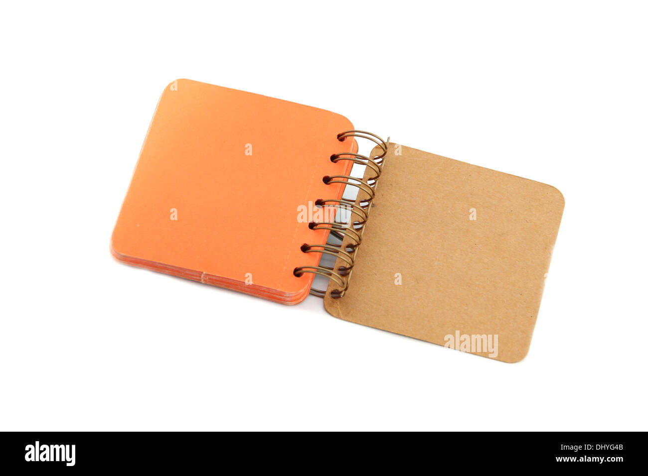 Closeup The Orange notebook on white background Stock Photo - Alamy