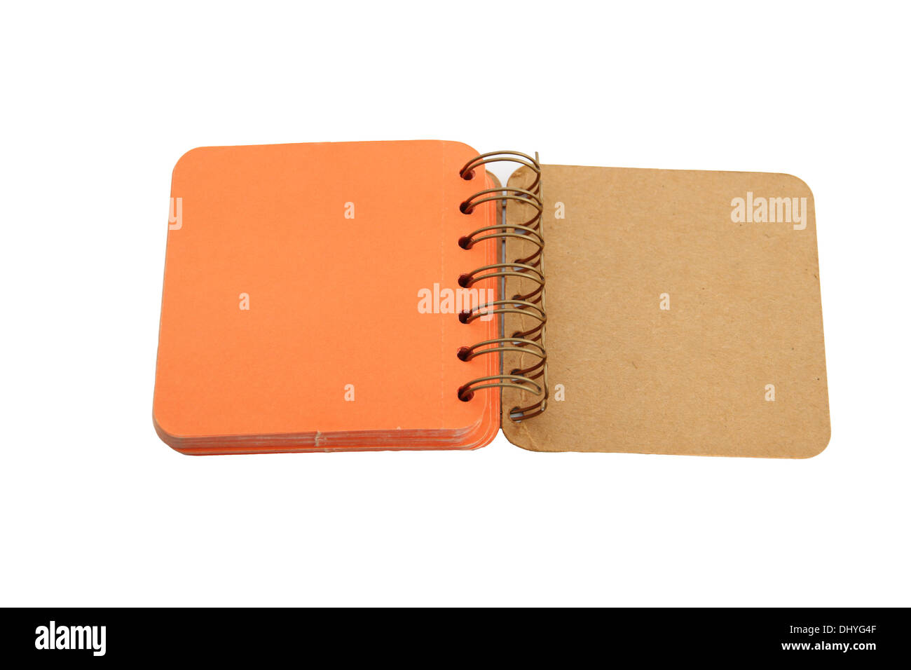 Closeup The Orange notebook on white background Stock Photo - Alamy