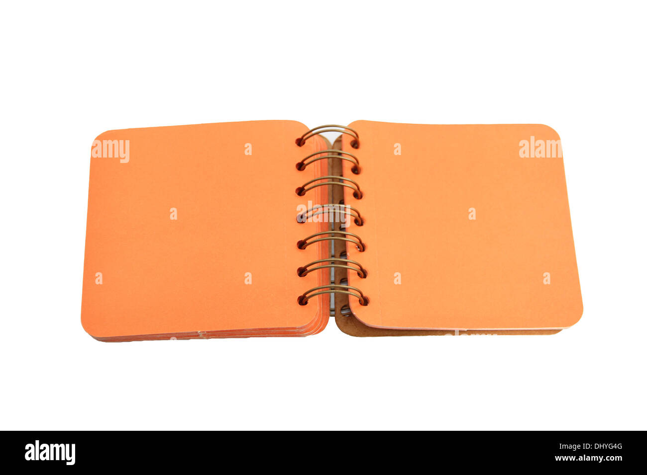 Closeup The Orange notebook on white background Stock Photo - Alamy