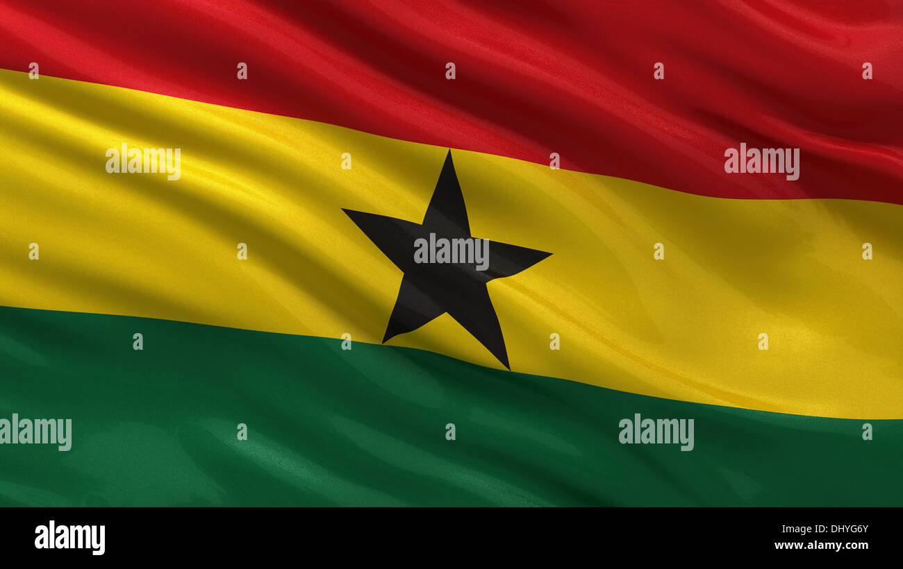 Flag of Ghana waving in the wind Stock Photo - Alamy