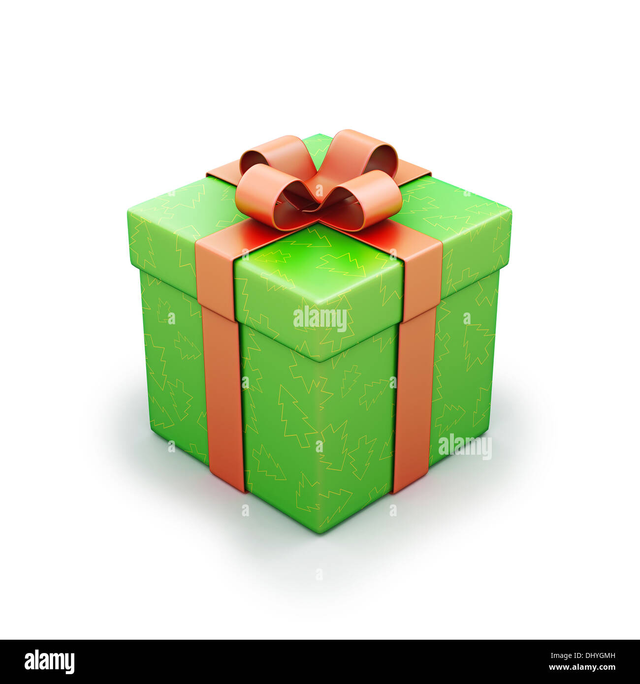 Christmas Green Gift Box Stock Photo - Alamy