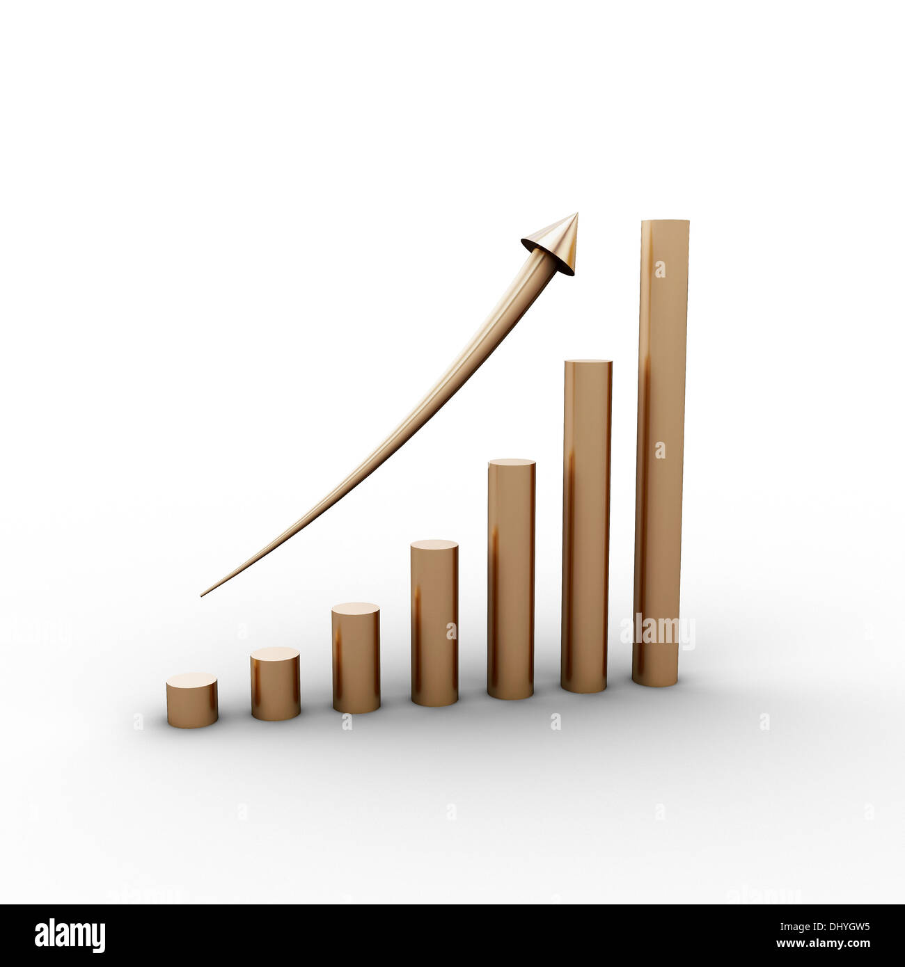 graph up arrow isolated on white background Stock Photo - Alamy