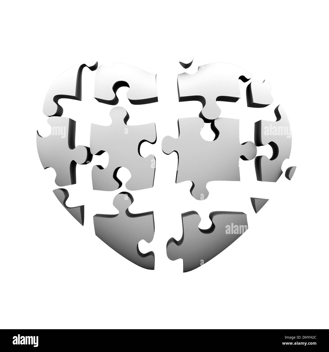Puzzle Heart Isolated Stock Photo - Alamy