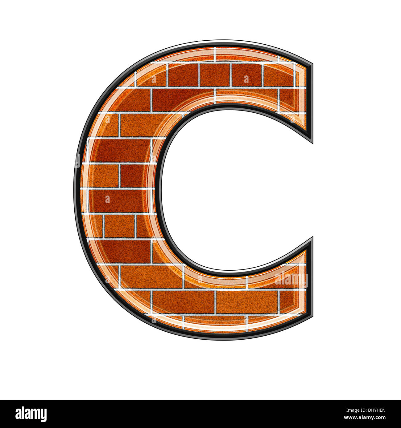 abstract 3d letter with brick wall texture - C Stock Photo - Alamy