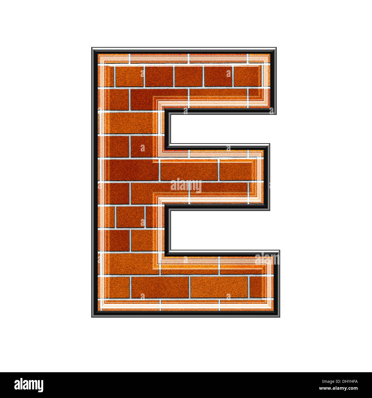 abstract 3d letter with brick wall texture - E Stock Photo - Alamy