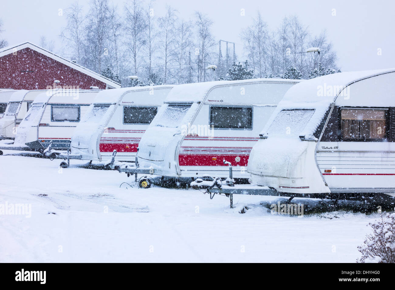 Winter Camping Caravan High Resolution Stock Photography and Images - Alamy
