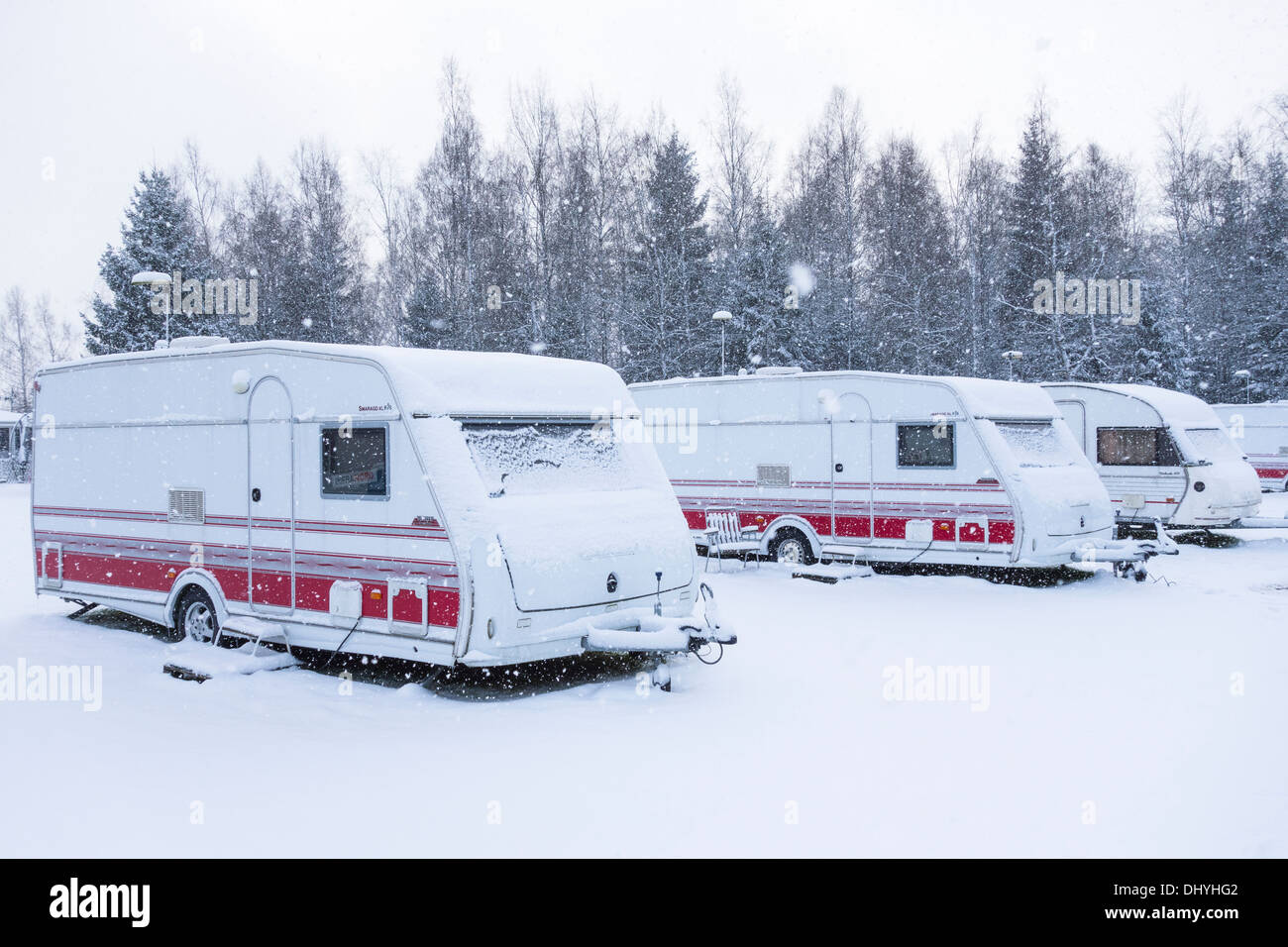 Caravans snow hi-res stock photography and images - Alamy