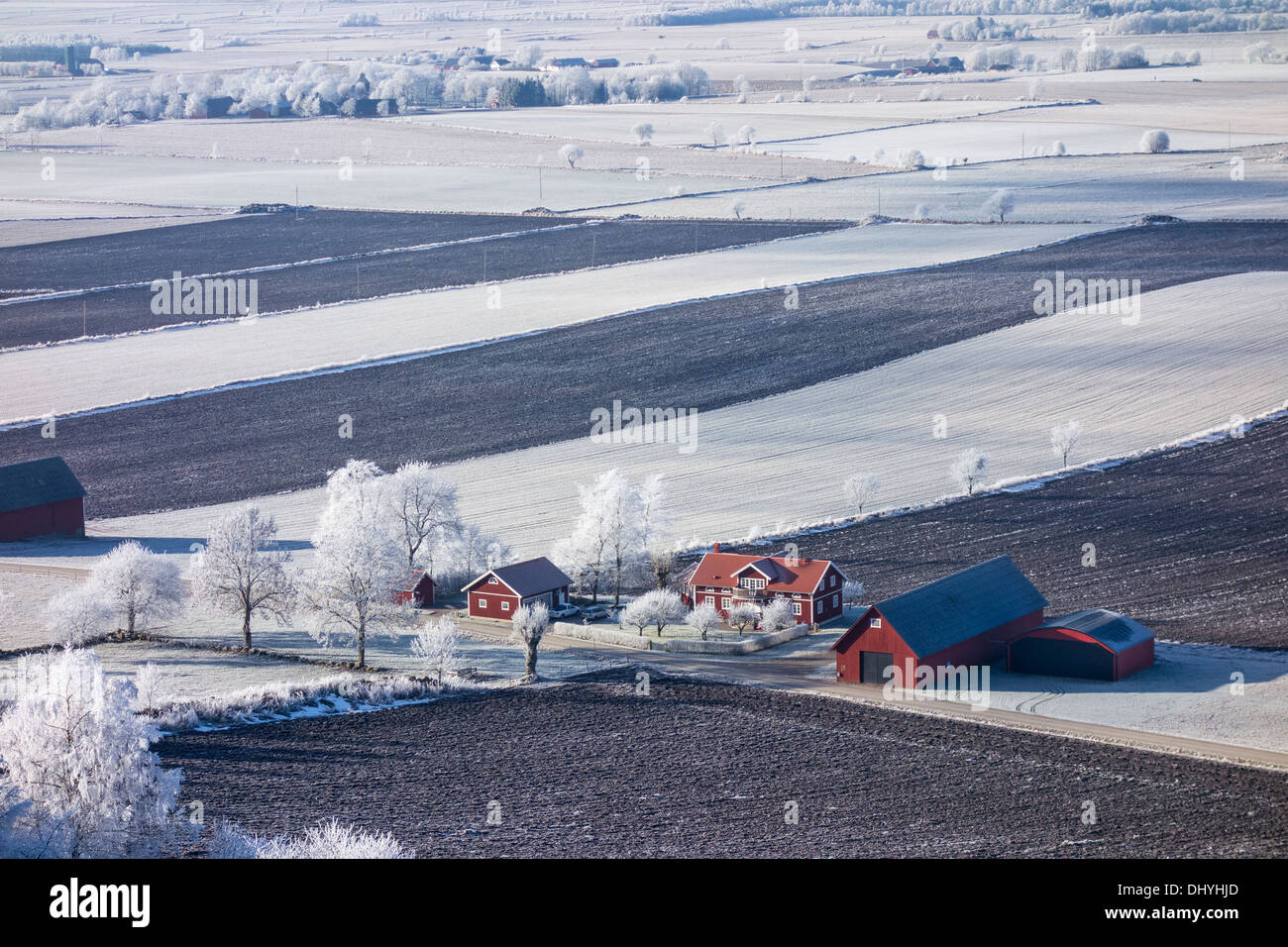 Countryside winter view at Sweden Stock Photo - Alamy