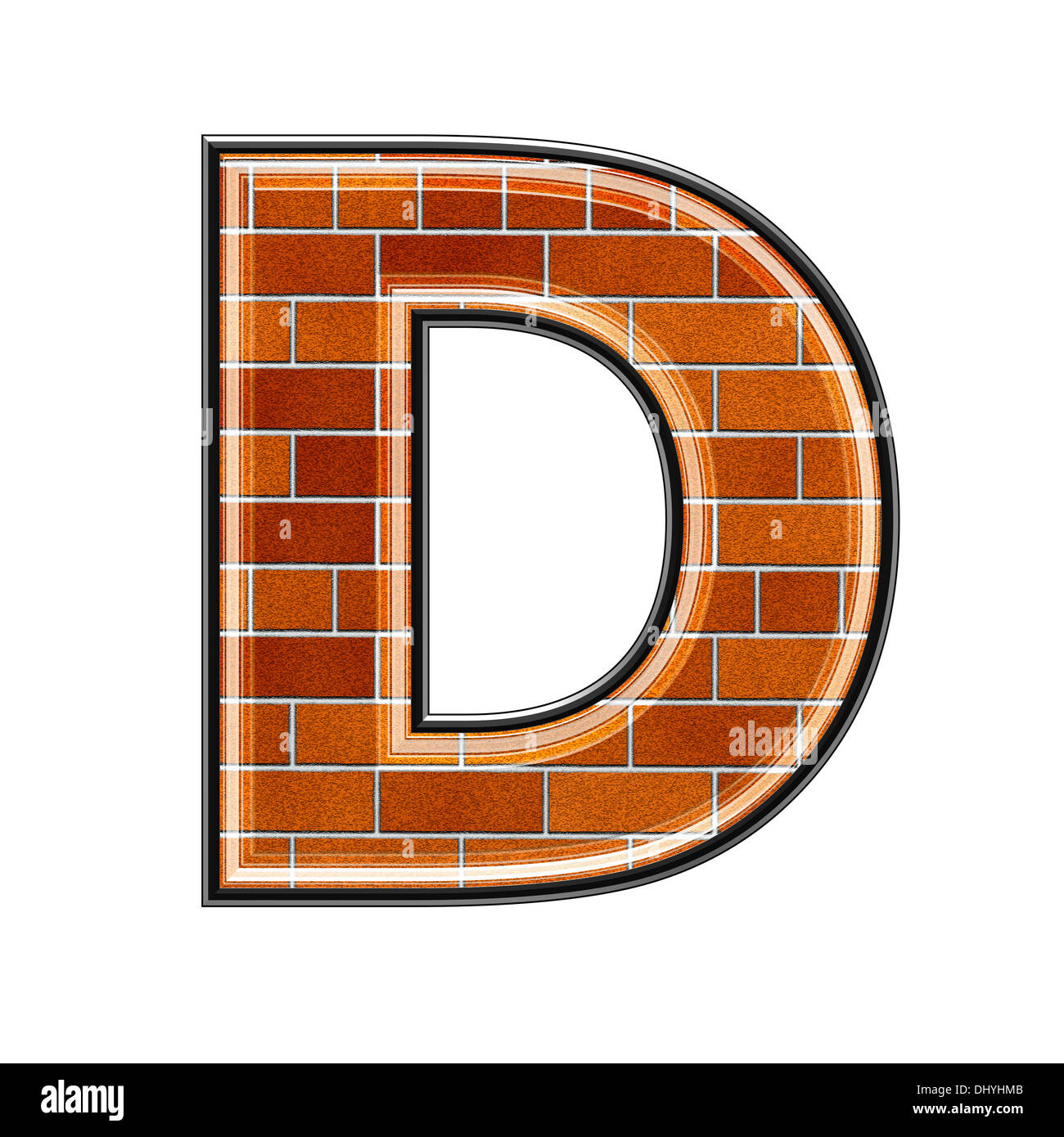 abstract 3d letter with brick wall texture - D Stock Photo - Alamy