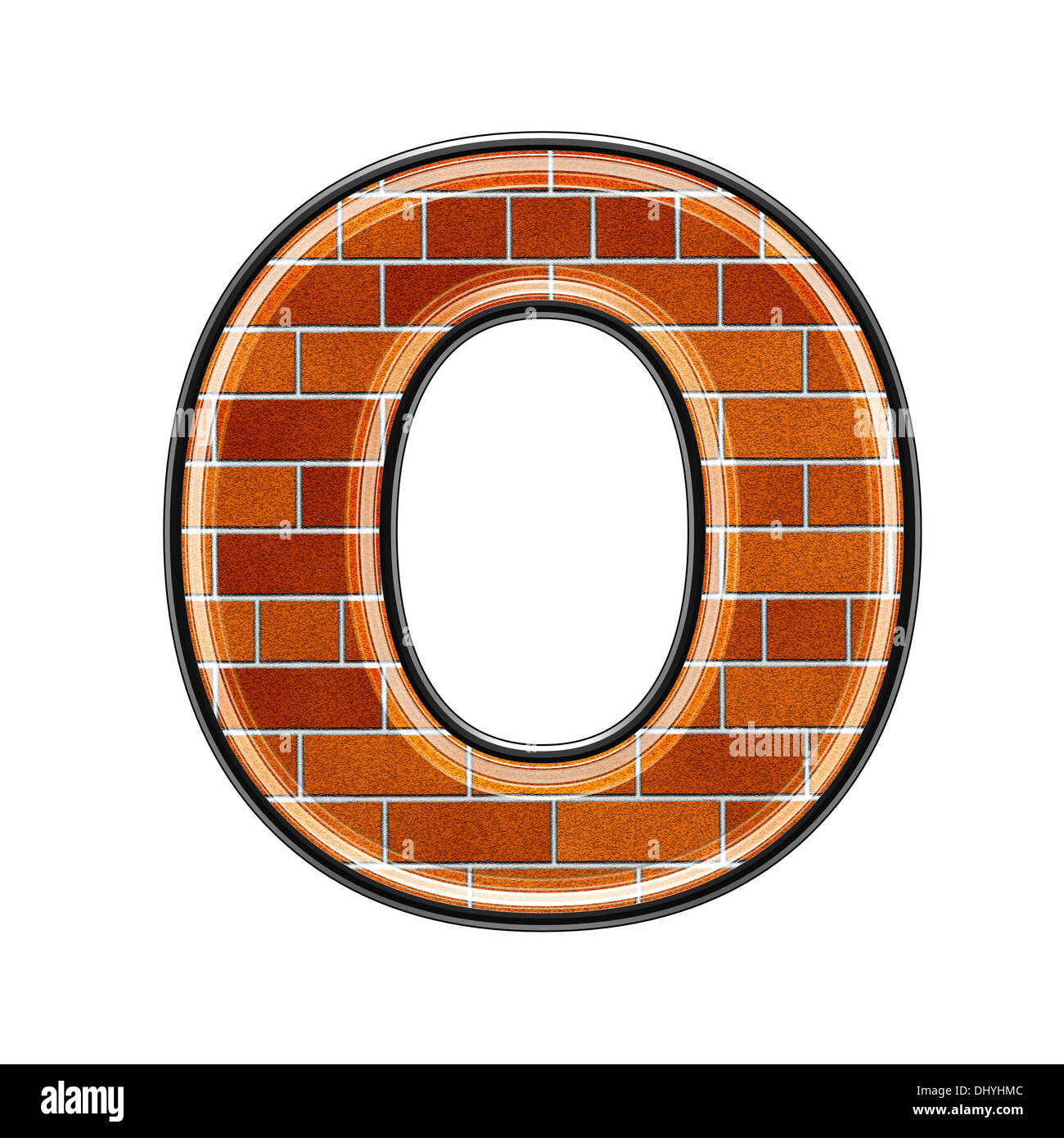 abstract 3d letter with brick wall texture - O Stock Photo - Alamy