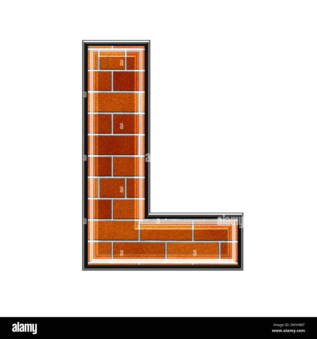 abstract 3d letter with brick wall texture - L Stock Photo - Alamy