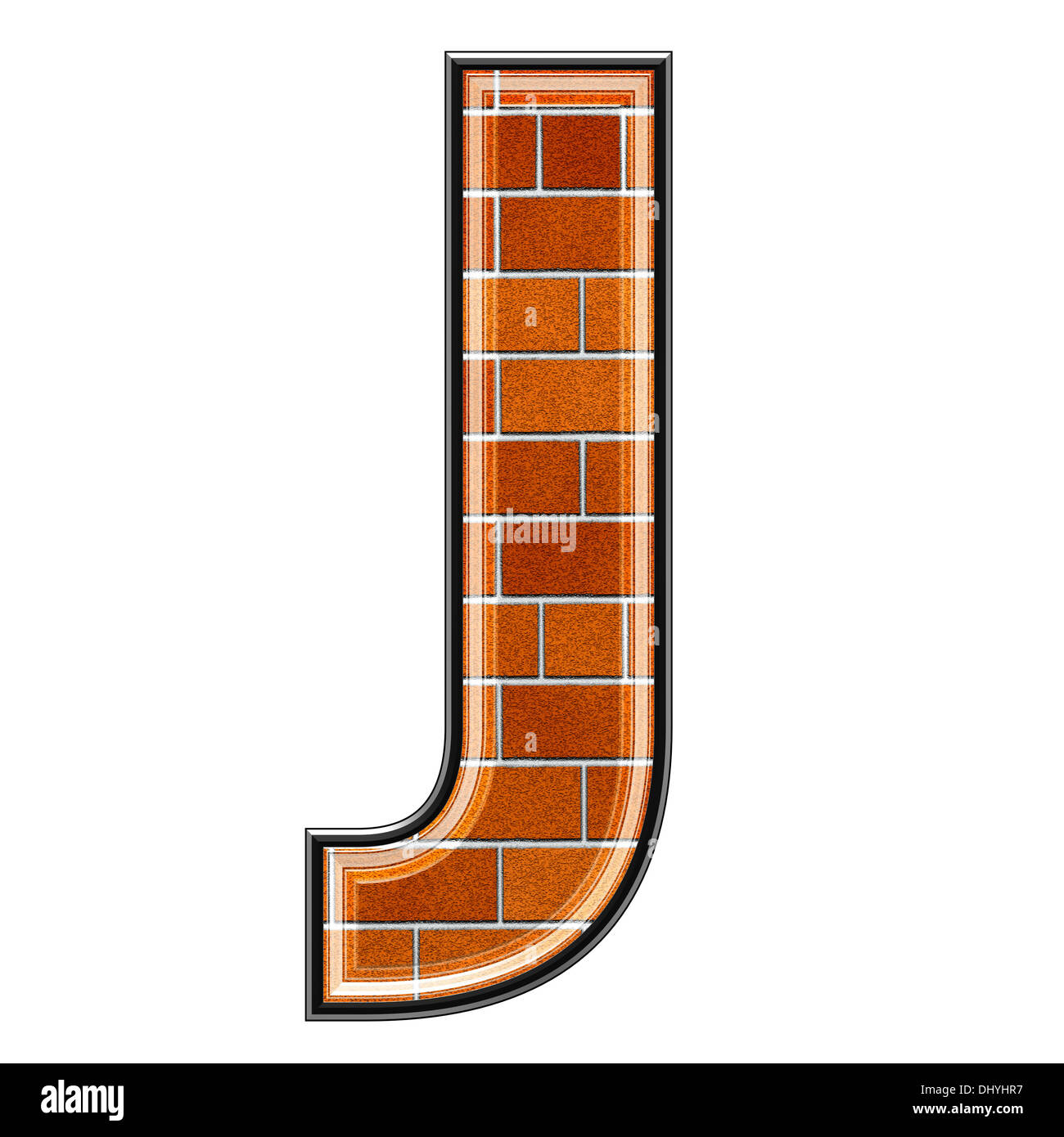 abstract 3d letter with brick wall texture - J Stock Photo - Alamy