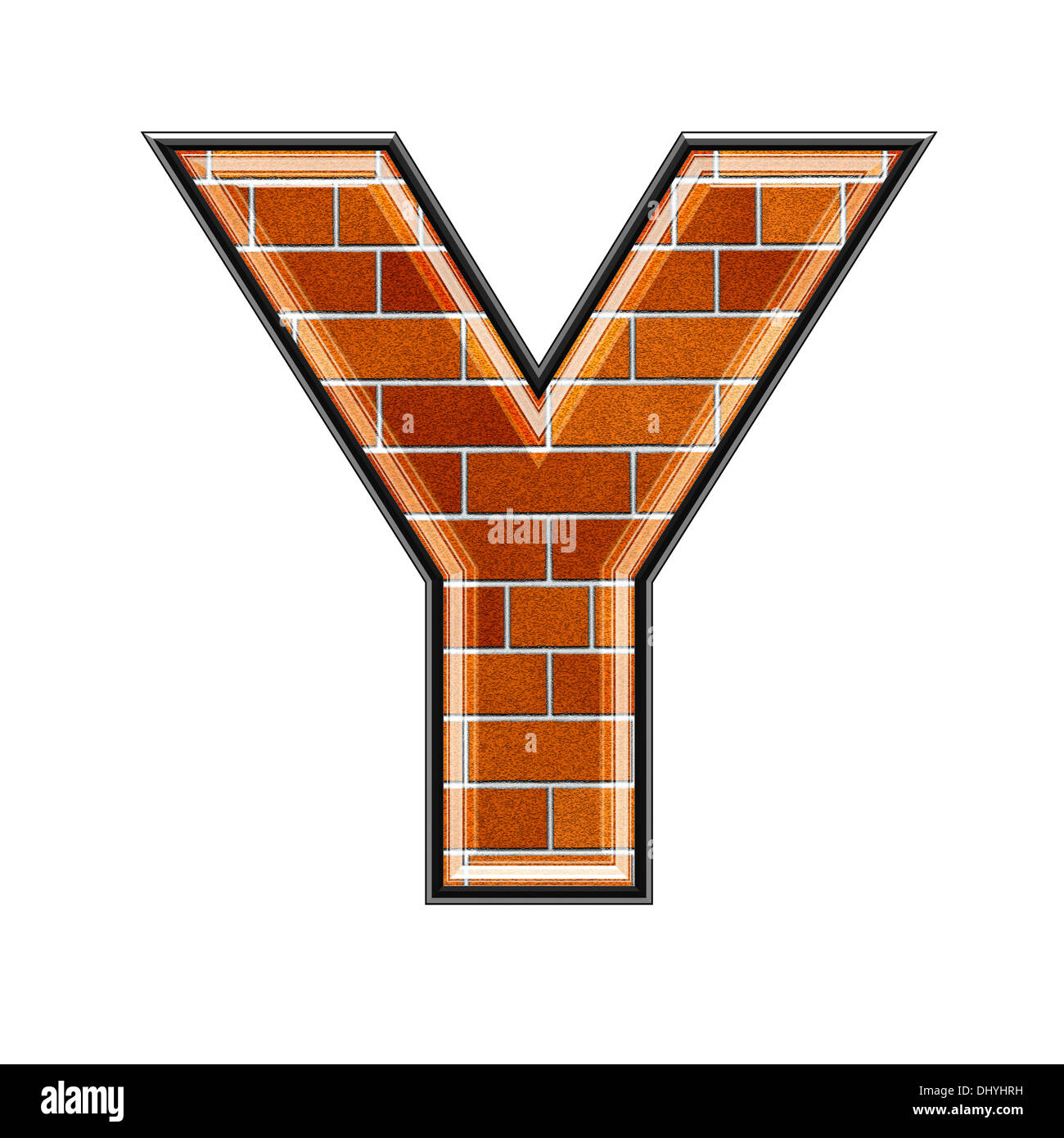 abstract 3d letter with brick wall texture - Y Stock Photo - Alamy