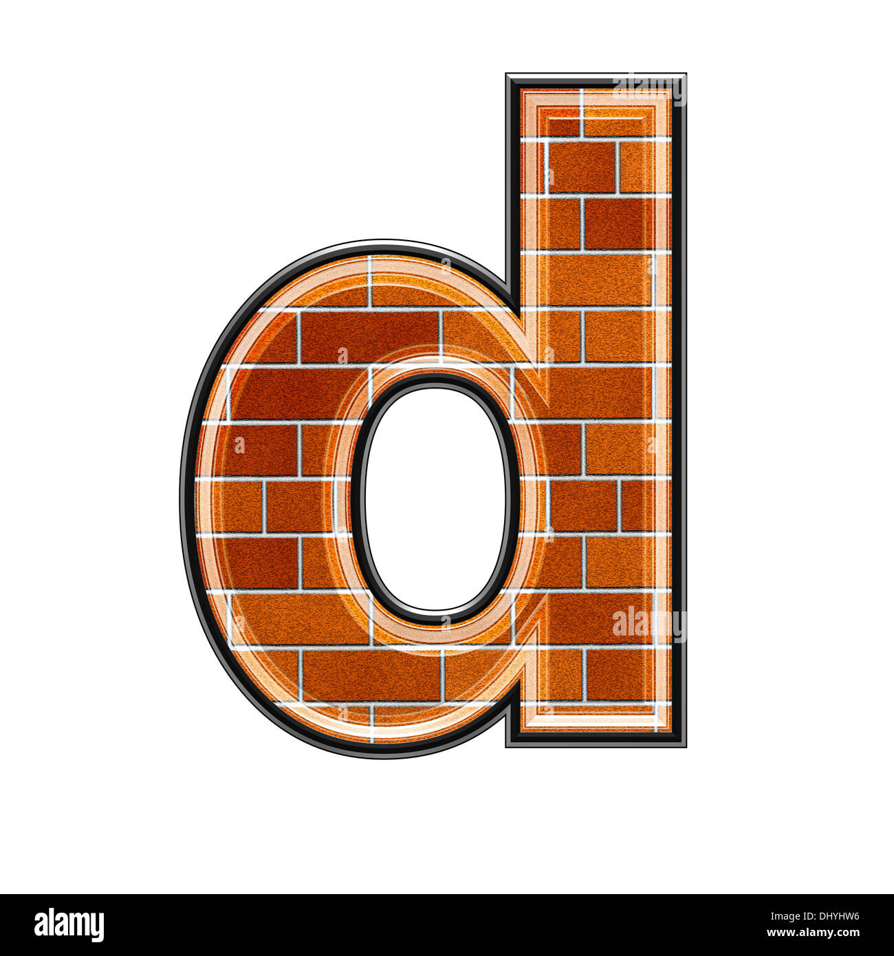 abstract 3d letter with brick wall texture - D Stock Photo - Alamy