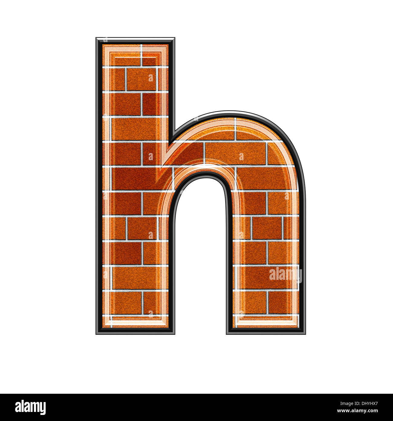 abstract 3d letter with brick wall texture - H Stock Photo - Alamy