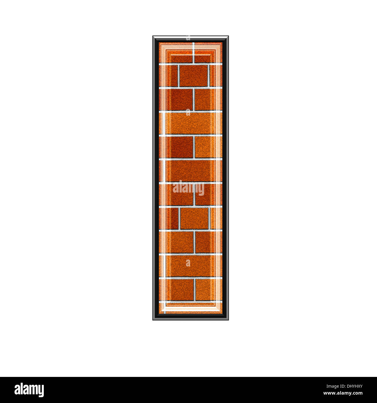 abstract 3d letter with brick wall texture - L Stock Photo - Alamy