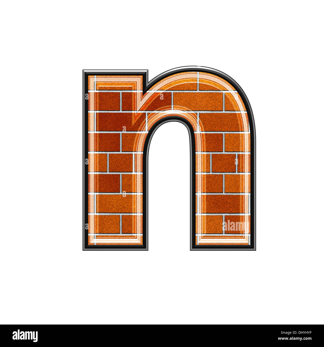 abstract 3d letter with brick wall texture - N Stock Photo - Alamy