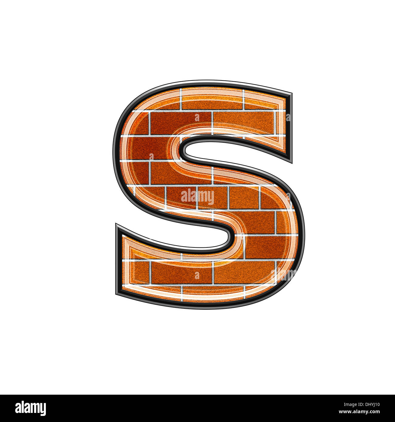 abstract 3d letter with brick wall texture - S Stock Photo - Alamy