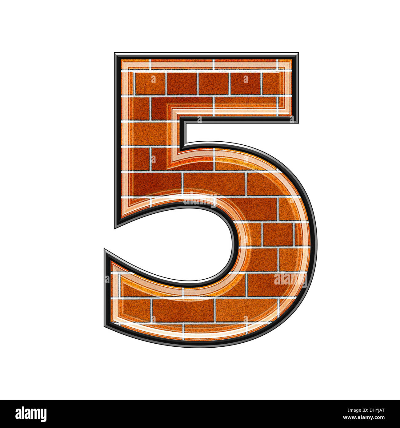 abstract 3d digit with brick wall texture - 5 Stock Photo - Alamy