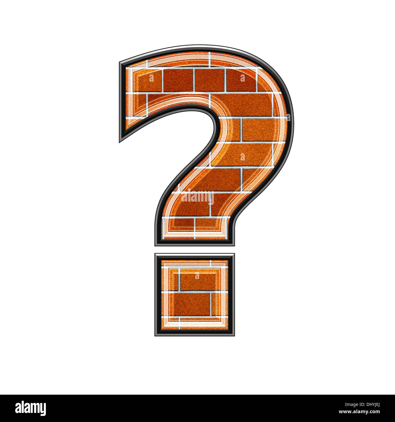 abstract 3d sign with brick wall texture - interrogation point Stock ...