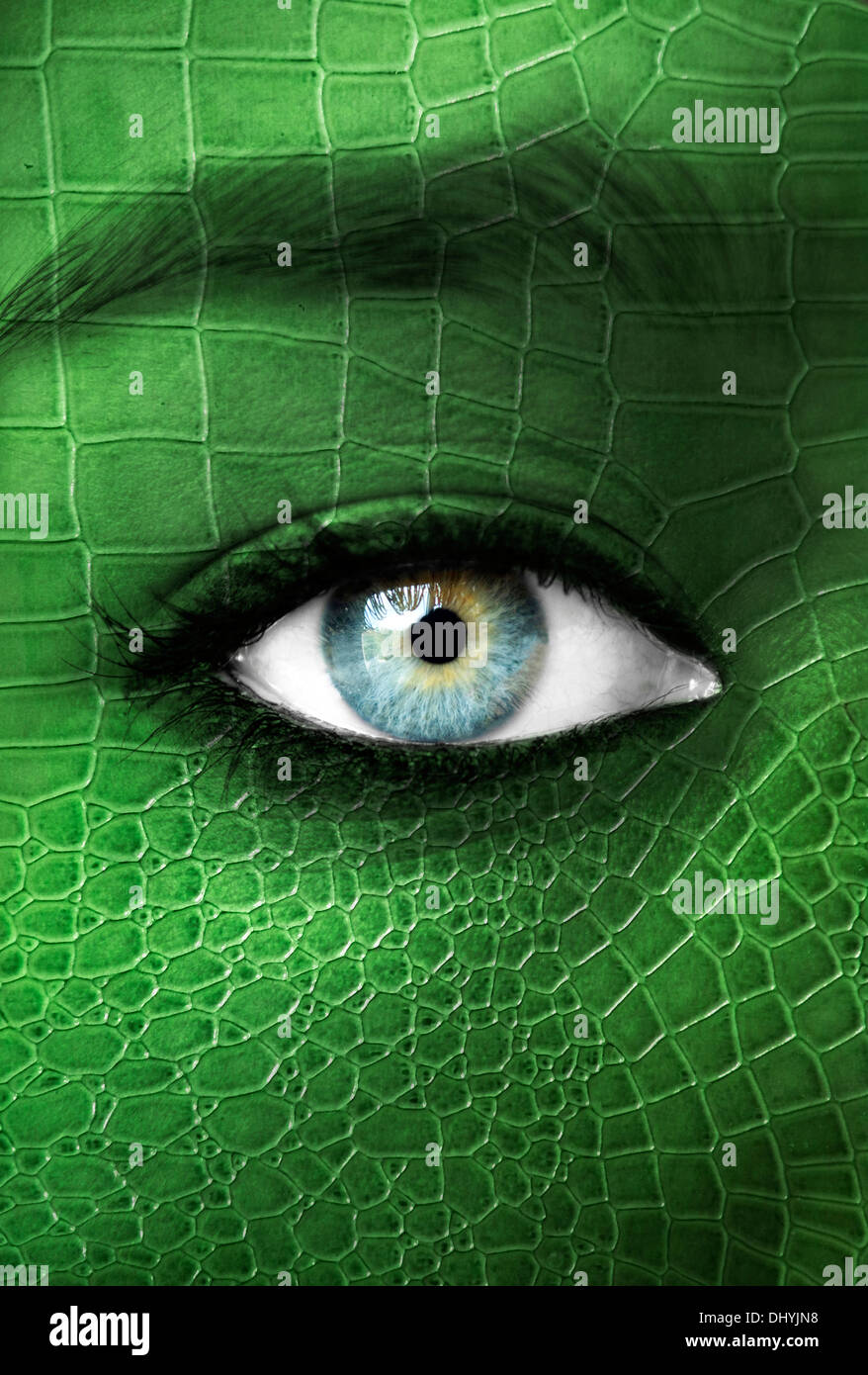 Human with lizard skin texture - Mutation concept Stock Photo - Alamy